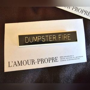 L'Amour Propre | Accessories | Feminist Killjoy And Dumpster Fire Name Tag Pins Funny Clever ...